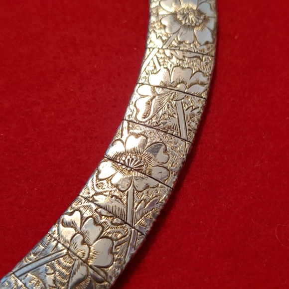 Vintage | Jewelry | Vintage Floral Embossed Necklace Collar Thick Mesh ...